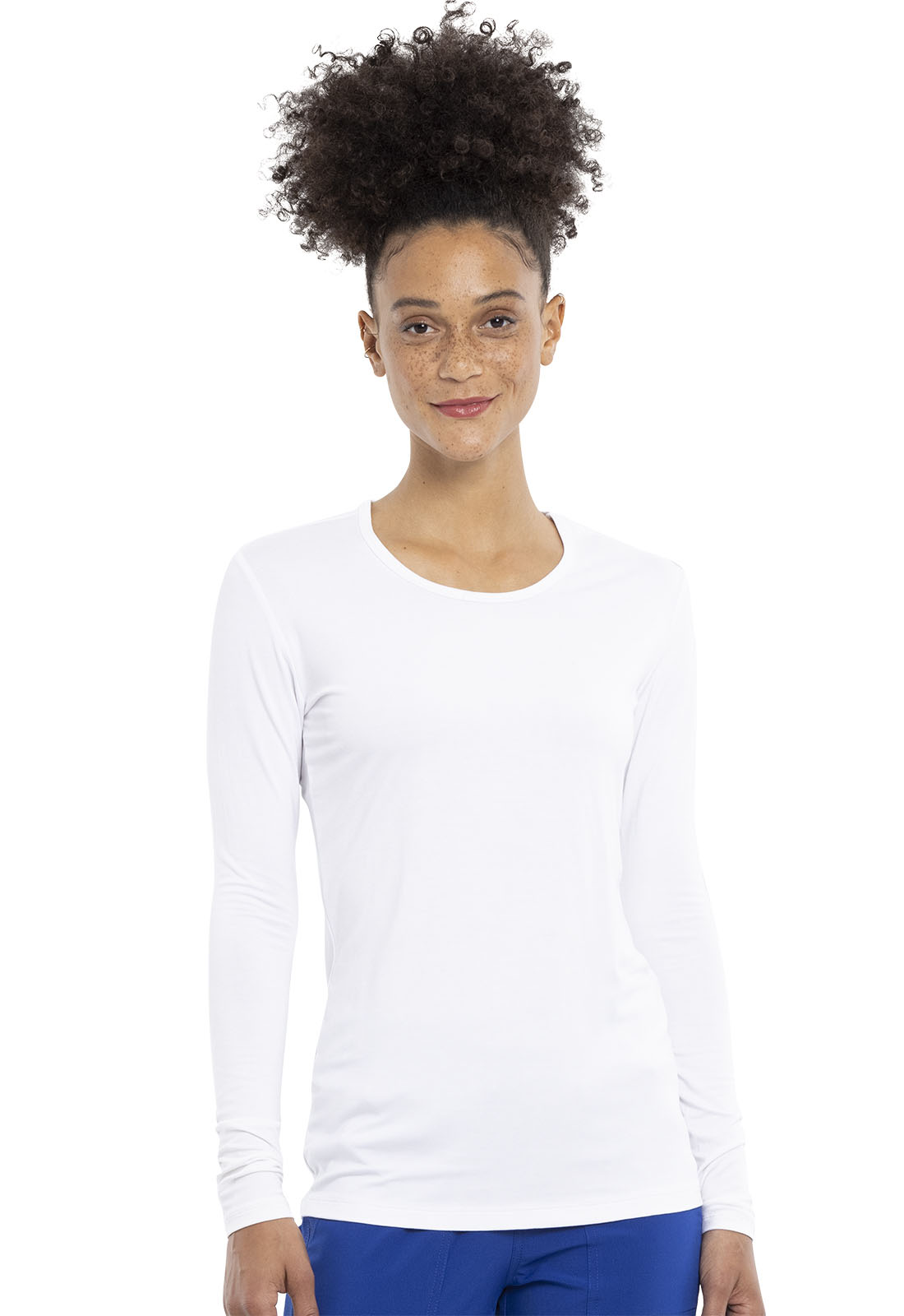 4881 WHTW CHEROKEE ORIGINALS Long Sleeve Underscrub Knit Tee White/XL