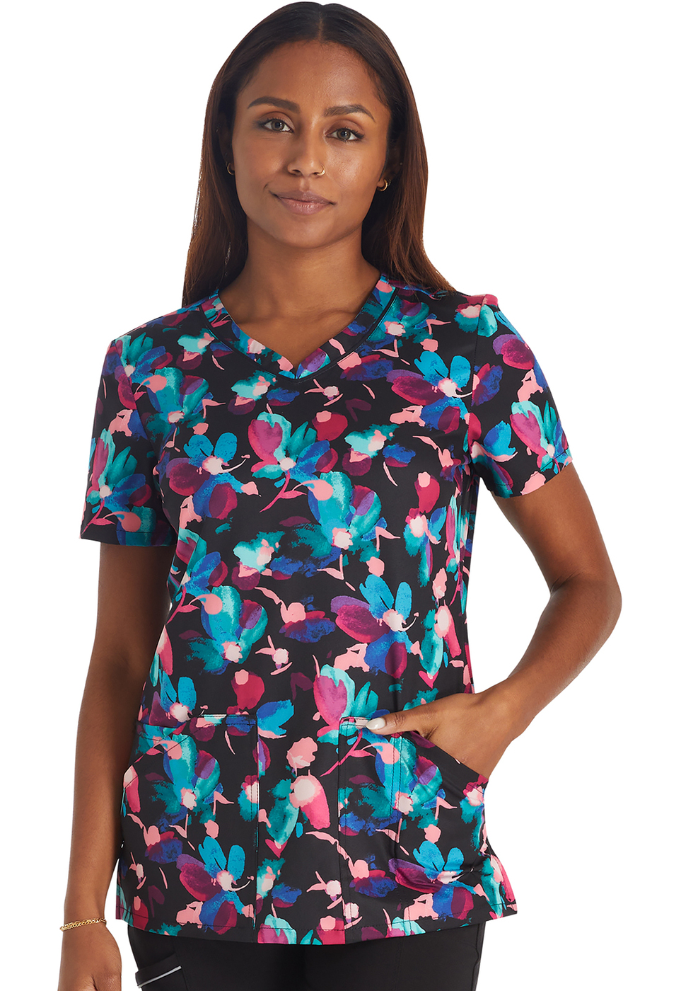 CK678 BHBM Print Top in Brushing Blooms/2XL